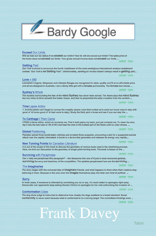 Bardy Google by Frank Davey | Goodreads