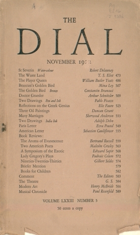 The Dial: Volume LXXIII, Number 5, November 1922 by Scofield Thayer ...
