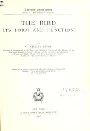 The Bird: its Form and Function by William Beebe | Goodreads