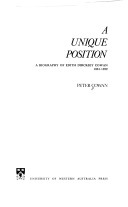 Unique Position by Peter Cowan | Goodreads