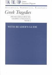 Greek Tragedies: Plays by Aeschylus, Sophocles, Euripides by Aeschylus ...