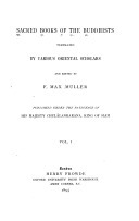Sacred Books of the Buddhists (Volume I) by F. Max Müller | Goodreads