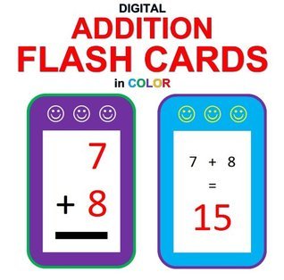 Digital Addition Flash Cards in Color (Ordered and Shuffled 1-9) by ...