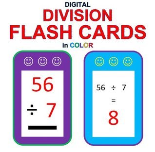 Digital Division Flash Cards in Color (1-9 Shuffled Twice) by Chris ...