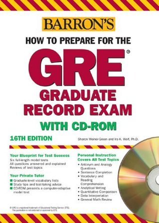 Barron's How to Prepare for the GRE Graduate Record Exam with CD-ROM by ...