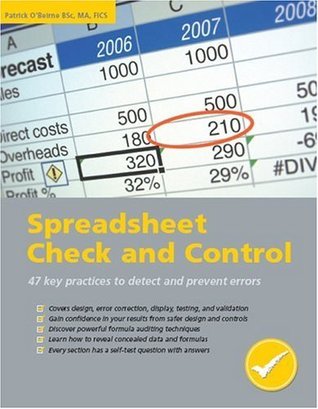 Spreadsheet Check and Control by Patrick R. O'Beirne | Goodreads