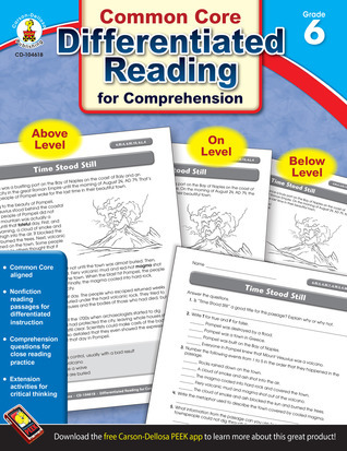 Carson Dellosa Differentiated Reading Comprehension 6th Grade Workbook ...