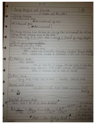 Handwritten CFA Level 1 - Equity Valuation & Analysis - Study Guide by ...