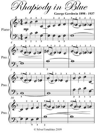 Rhapsody in Blue George Gershwin Easy Piano Sheet Music by George ...