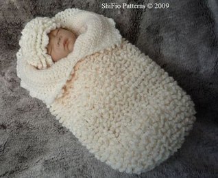 127 - Ruffled Cocoon Papoose Baby Crochet Pattern USA by ShiFio's ...
