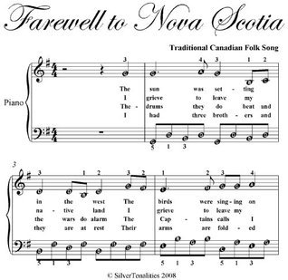 Farewell to Nova Scotia Easy Piano Sheet Music by Traditional Canadian ...