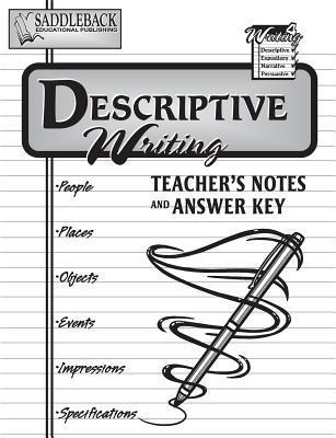 Descriptive Writing Teacher's Notes and Answer Key by Saddleback ...