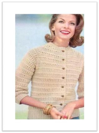 #1869 CARDIGAN SWEATER VINTAGE KNITTING PATTERN by Princess of Patterns ...