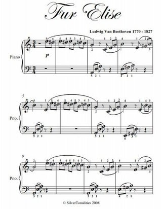 Fur Elise Beethoven Easiest Piano Sheet Music by Ludwig van Beethoven ...