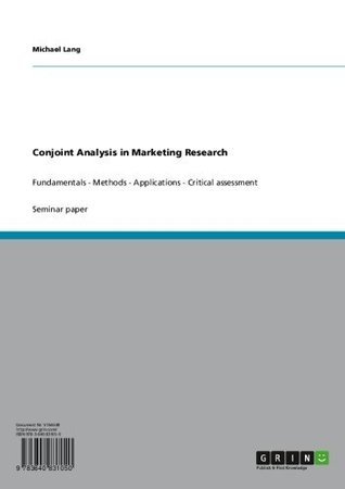Conjoint Analysis in Marketing Research: Fundamentals – Methods ...