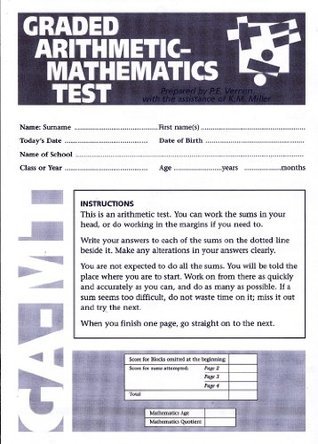 Graded Arithmatic Mathematics Test: Pack of 10 by Philip Vernon | Goodreads