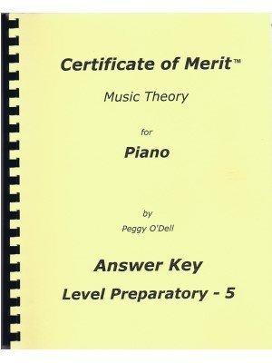 Certificate of Merit Music Theory for Piano, Answer Key Levels Prep - 5 ...
