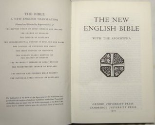 The New English Bible with the Apocrypha Oxford and Cambridge by Donald ...