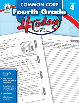 Carson Dellosa Common Core 4 Today 4th Grade Workbook, 40 Weeks of Math ...
