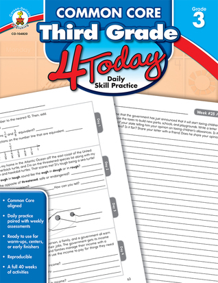 Carson Dellosa | Common Core Third Grade 4 Today Workbook | 3rd Grade ...