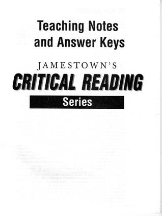 Critical Reading Teachers Notes by Jamestown Publishers | Goodreads