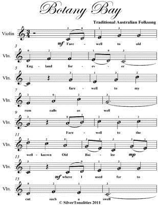 Botany Bay Easy Violin Sheet Music by Traditional Australian | Goodreads