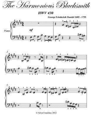 Harmonious Blacksmith Beginner Piano Sheet Music by Georg Friedrich ...