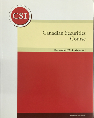 Canadian Securities Course Volume 1 by Canadian Securities Institute ...