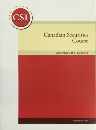 Canadian Securities Course Volume 2 by Canadian Securities Institute ...