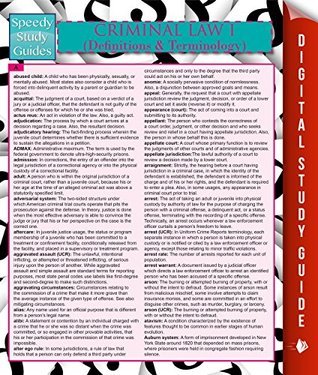 Criminal Law I (Definitions and Terminology) by Speedy Publishing ...