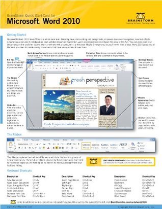 Microsoft Word 2010 Quick Start Reference Card, 6-page Tri-fold Tips ...