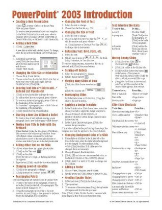 Microsoft PowerPoint 2003 Introduction Quick Reference Guide (Cheat ...