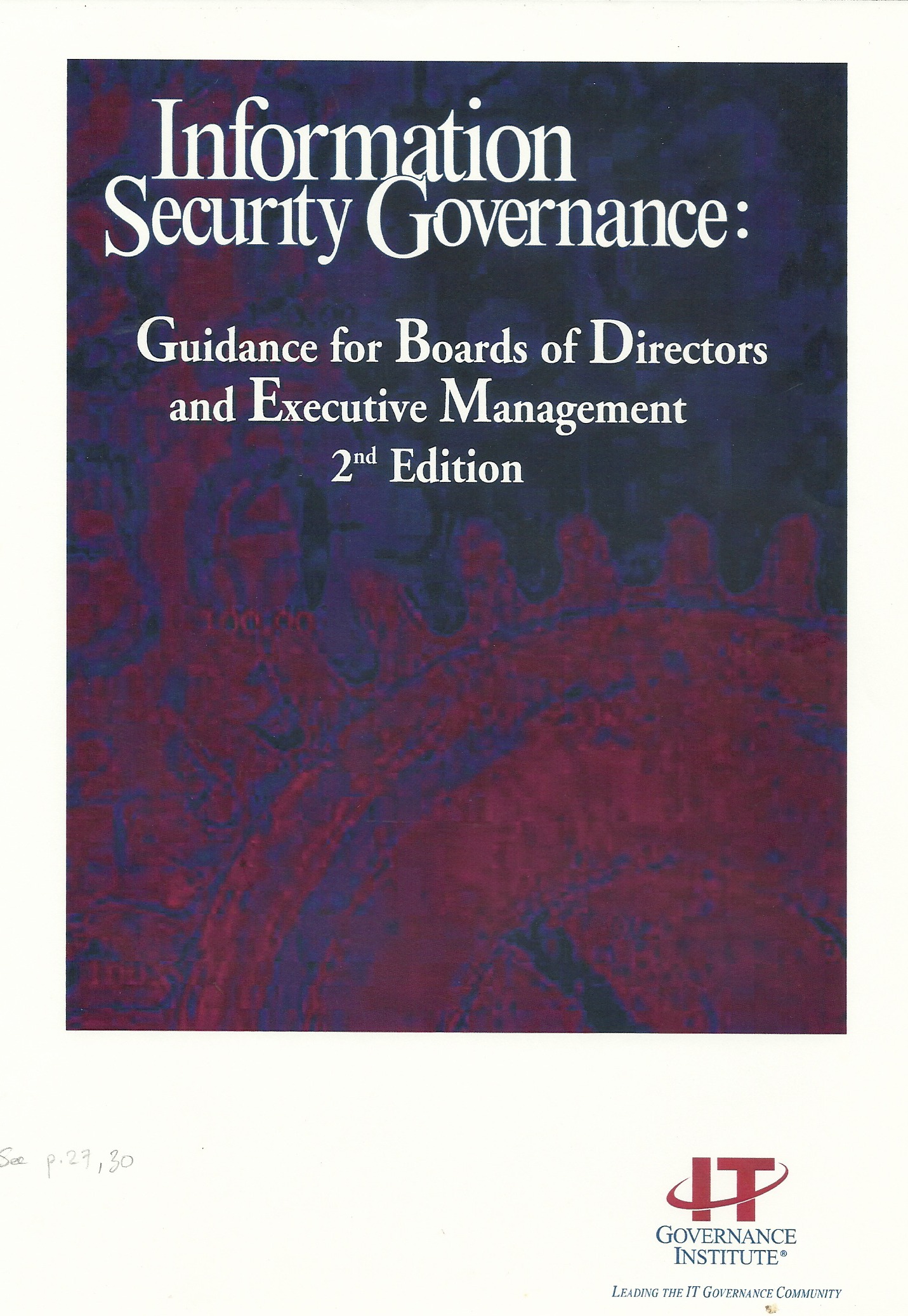 Information Security Governance: Guidance For Boards Of Directors And ...