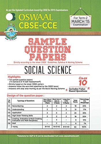 Oswaal CBSE CCE Sample Question Papers For Class 10 Term II (October to ...