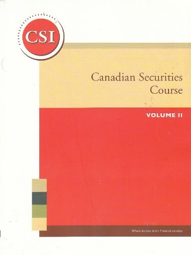 Canadian Securities Course: Volume II by CSI Global Education | Goodreads