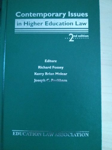 Contemporary Issues in Higher Education Law by Joseph Beckham | Goodreads