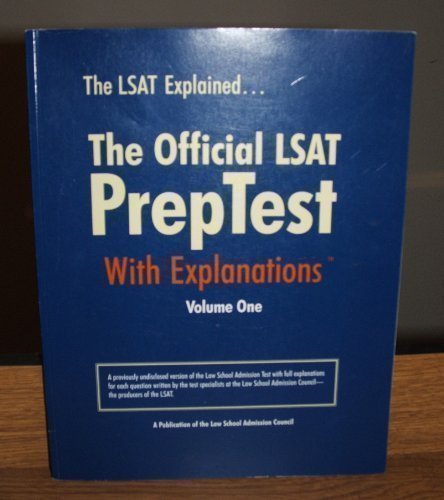 The Official LSAT Prep Test with Explanations Volume 1 by Bonnie Gordon ...