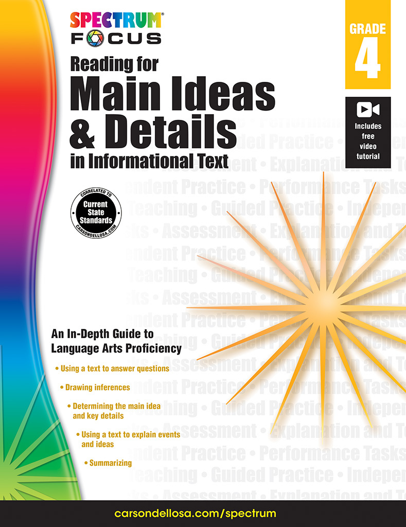 Reading for Main Ideas and Details in Informational Text, Grade 4 by ...
