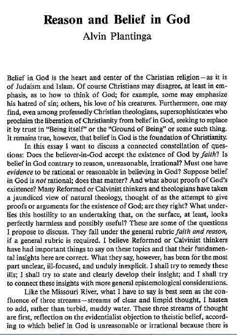Reason and Belief in God by Alvin Plantinga | Goodreads