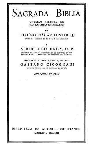 Sagrada Biblia Nácar Colunga by Alberto Colunga Cueto | Goodreads