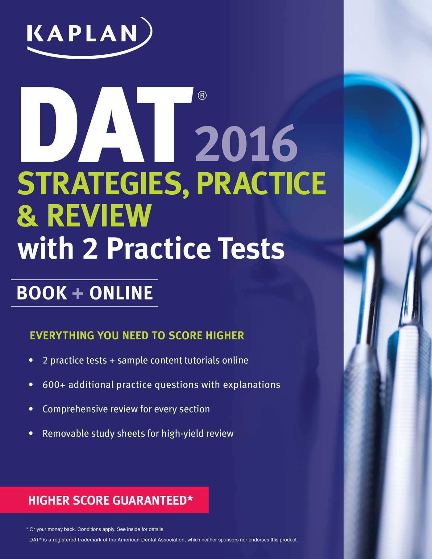 Kaplan DAT 2016 Strategies, Practice, and Review with 2 Practice Tests ...