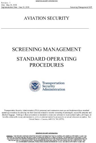 TSA Screening Management Standard Operating Procedures by ...