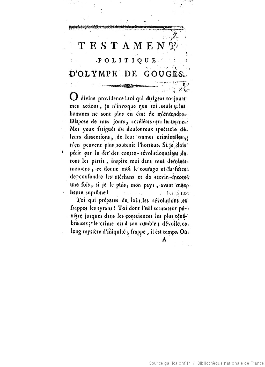 Testament Politique d'Olympe de Gouges by Olympe de Gouges | Goodreads