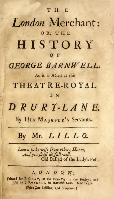 The London Merchant by George Lillo | Goodreads