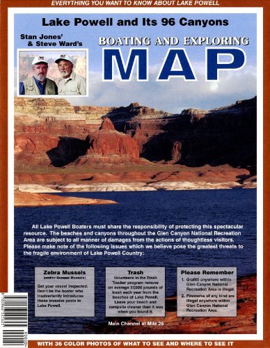 Lake Powell and Its 96 Canyons Boating and Exploring Map by Stan Jones ...