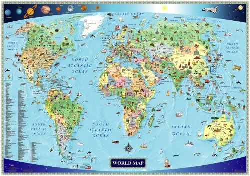 Illustrated Map of the World for Kids (Children's World Map) by Akros ...