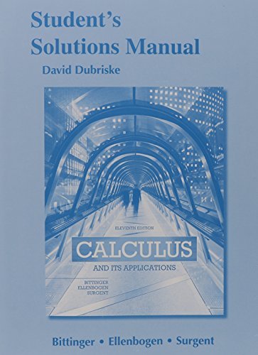 Students Solutions Manual for Calculus and Its Applications by Marvin L ...