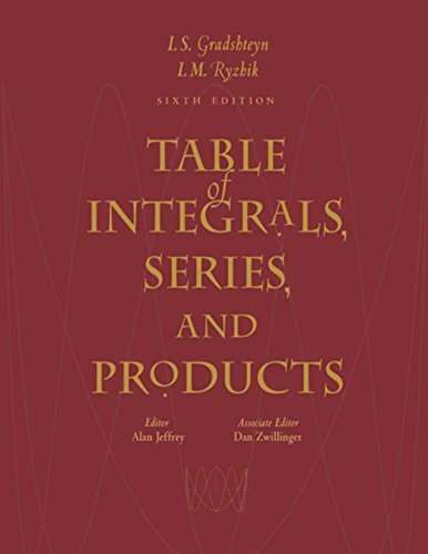 Table of Integrals, Series, and Products by I. S. Gradshteyn | Goodreads
