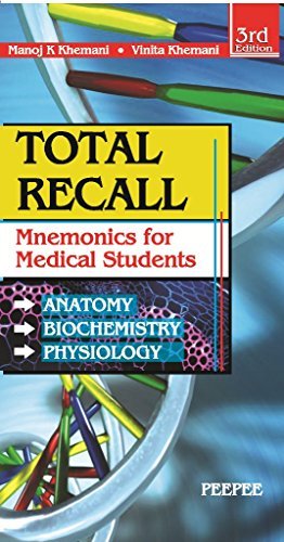 Total Recall: Mnemonics In Anatomy, Biochemistry, Physiology by Manoj K ...