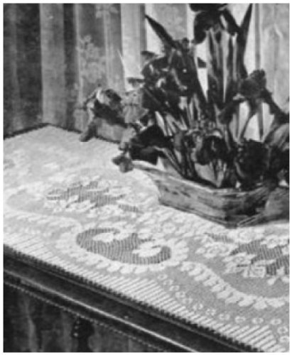 #1024 TABLE SCARF IN FILET CROCHET VINTAGE CROCHET PATTERN by Princess ...